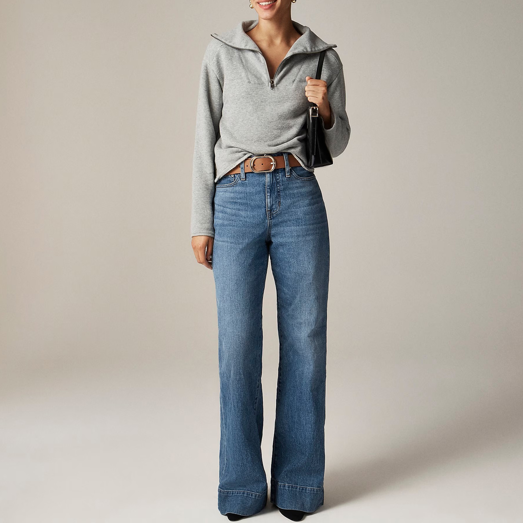 Half Zipper Terry Rollneck Sweatshirts - FASHRAE