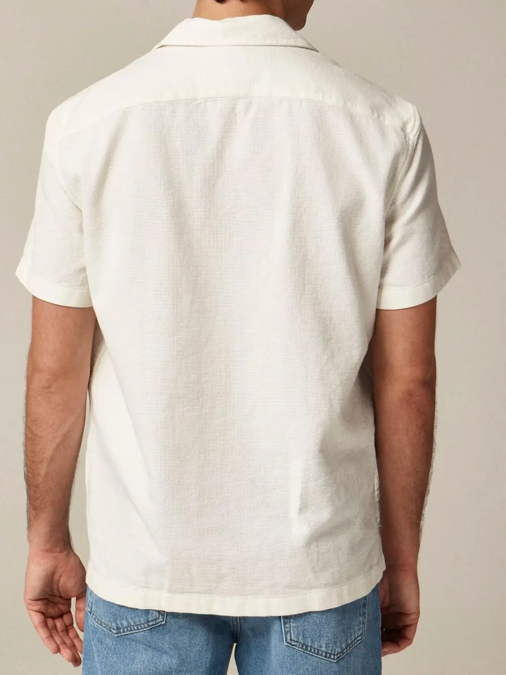 Cream Colored Short Sleeve Resort Style Shirt - DARKORIA