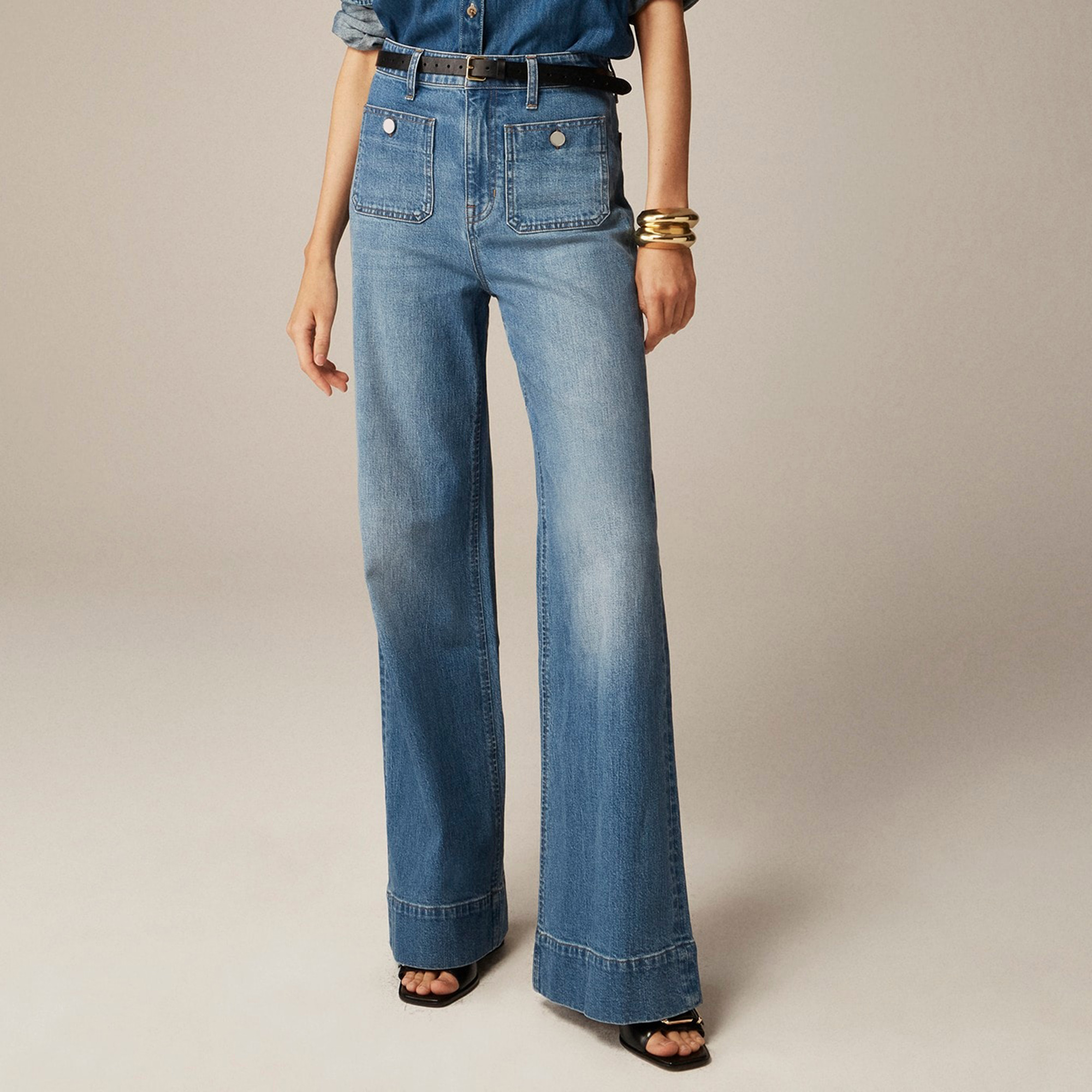High-Rise Sailor Semi-Stretch Jeans - FASHRAE