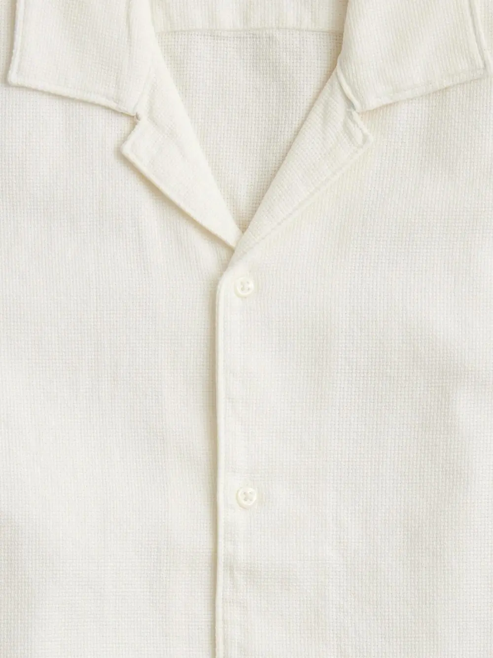 Cream Colored Short Sleeve Resort Style Shirt - MODSYRE