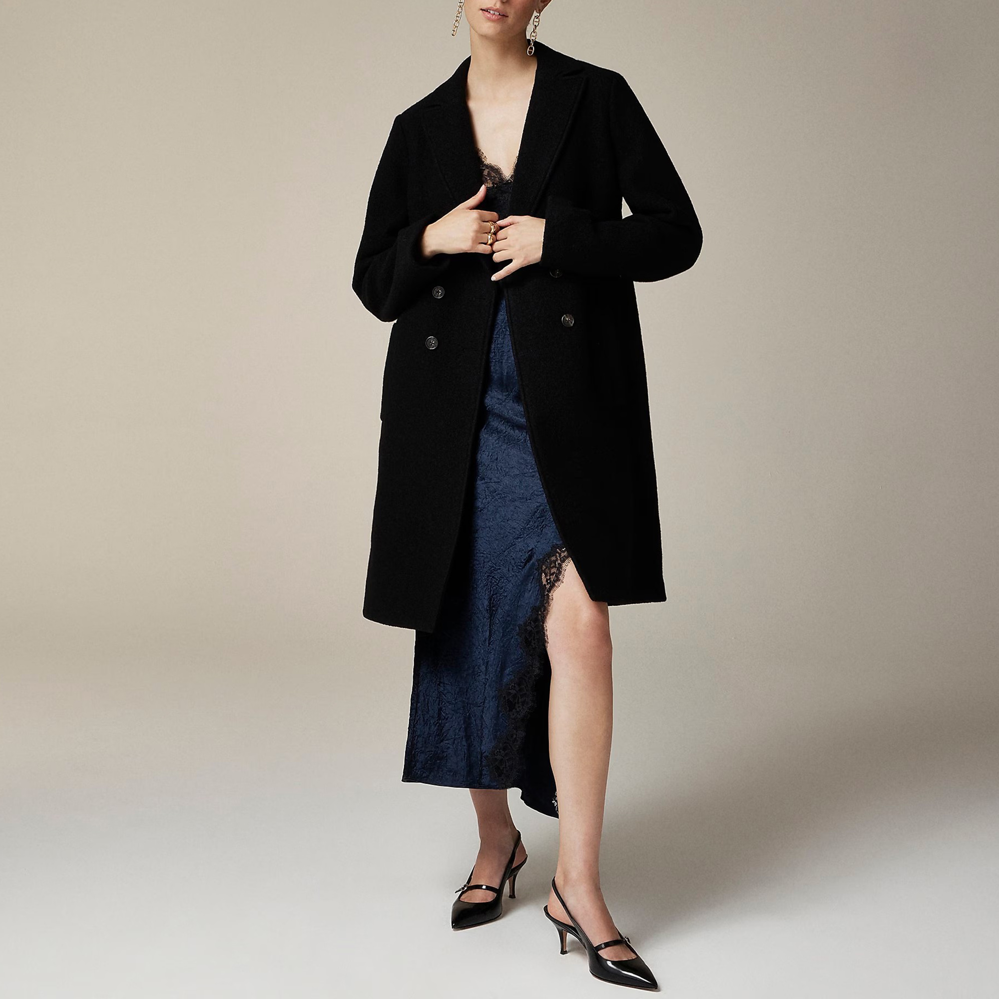 Double-Breasted Topcoat Wool Coats - FASHRAE