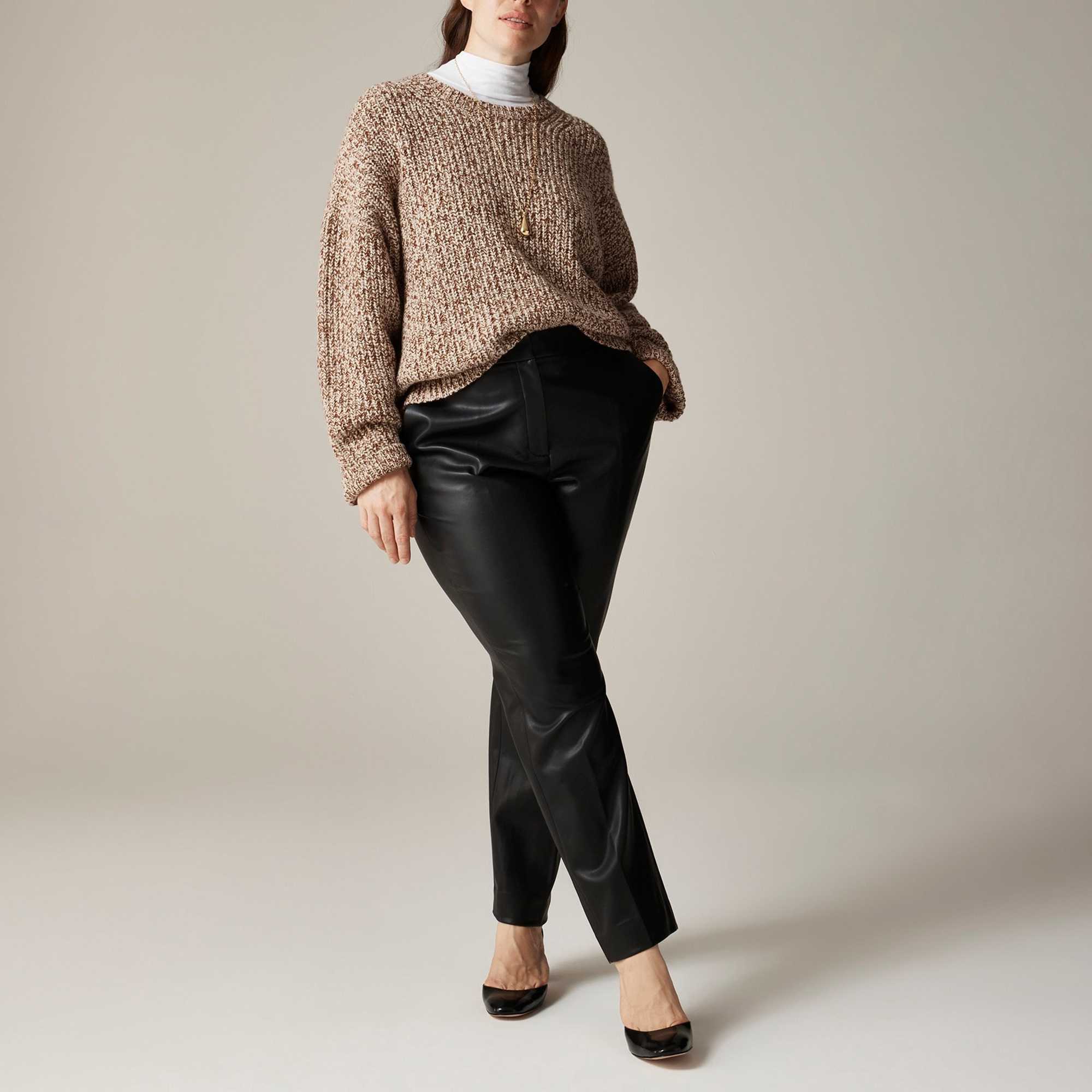 Faux Leather Straight-Leg Pants - FASHRAE